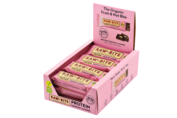 Protein Crunchy Almond Box (12 x 45 g bar) – rawbite.com