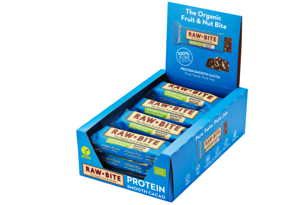 Protein Smooth Cacao Box (12 x 45 g bar, organic) – rawbite.com